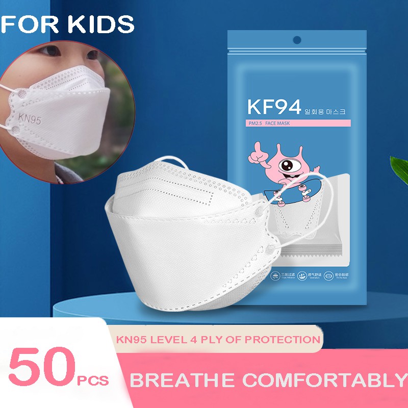 [FAST SHIPPING] 50PCS KN94 4ply Kids Children FaceMask Protective Mask ...