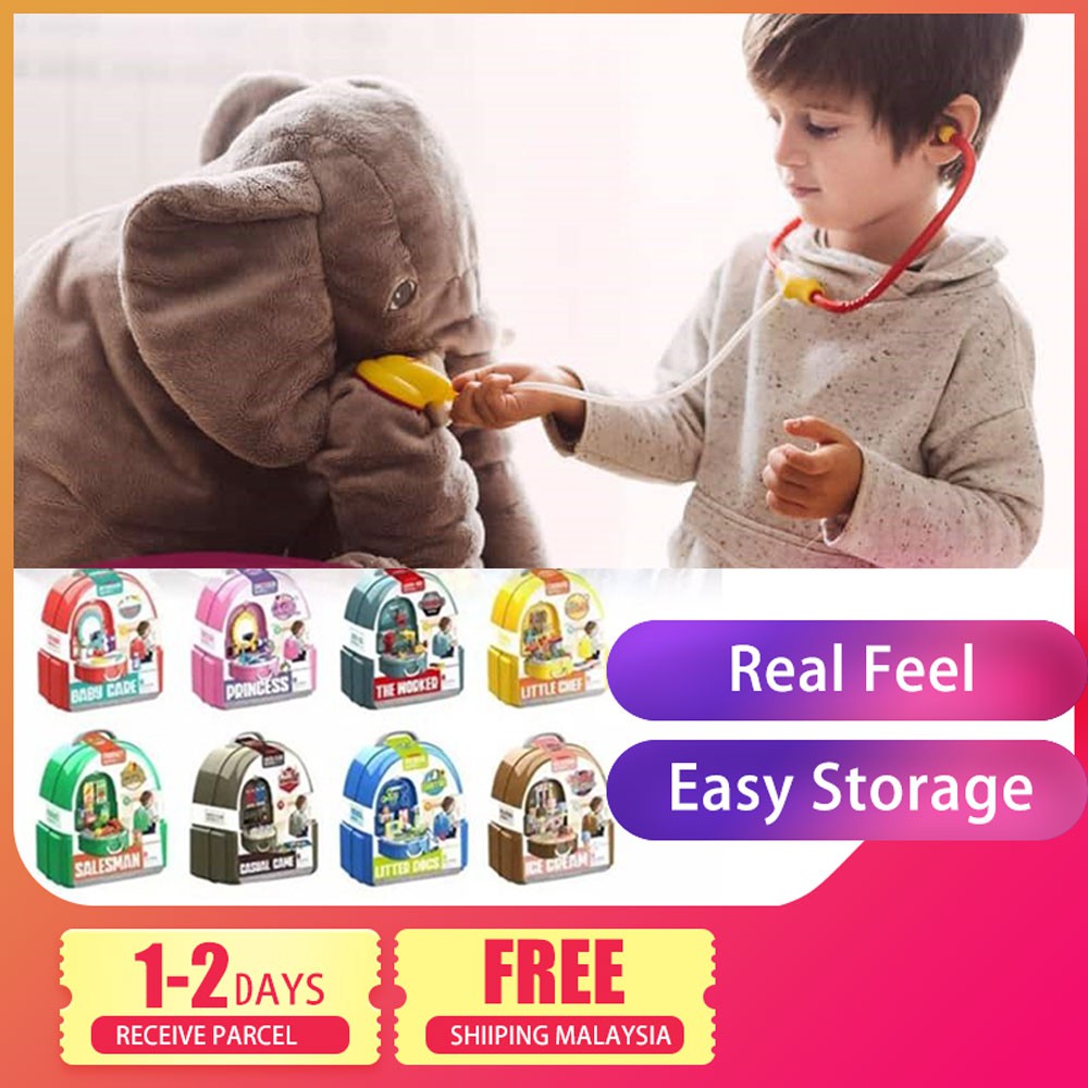 🔥 Ready Stock 🔥 Delly PS- Pretend Play Backpack Bag Playset Toys Kids ...