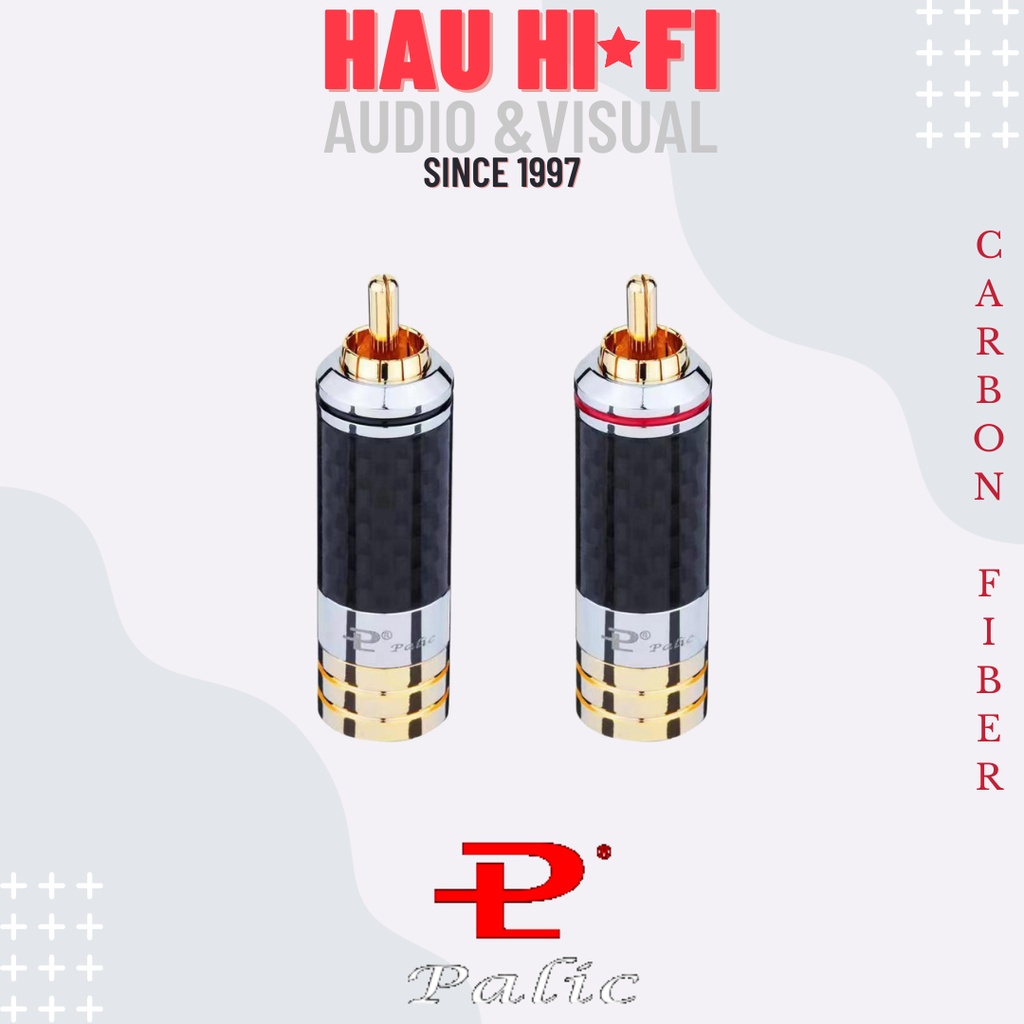 Palic Solder-Free Carbon Fiber Self-Locking RCA Connector RCA Plug PR ...