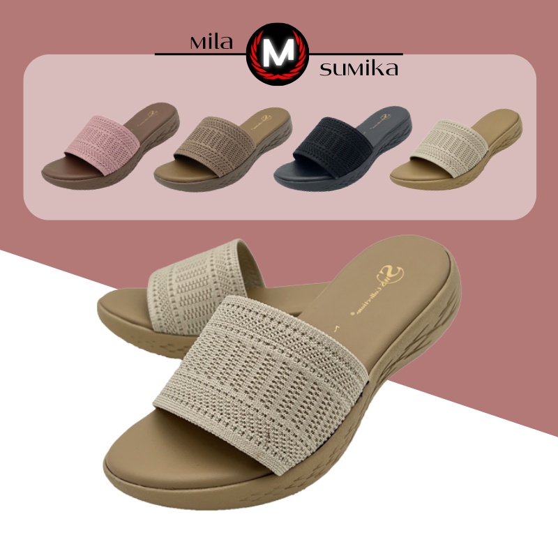 SUMIKA Women Fashion Comfy Woven Fabric Flat Sandals / Sendel Perempuan ...