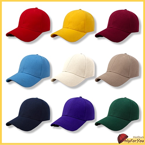 Ready Stock Unisex Plain Baseball Cap Adjustable Strap Hook and Loop ...