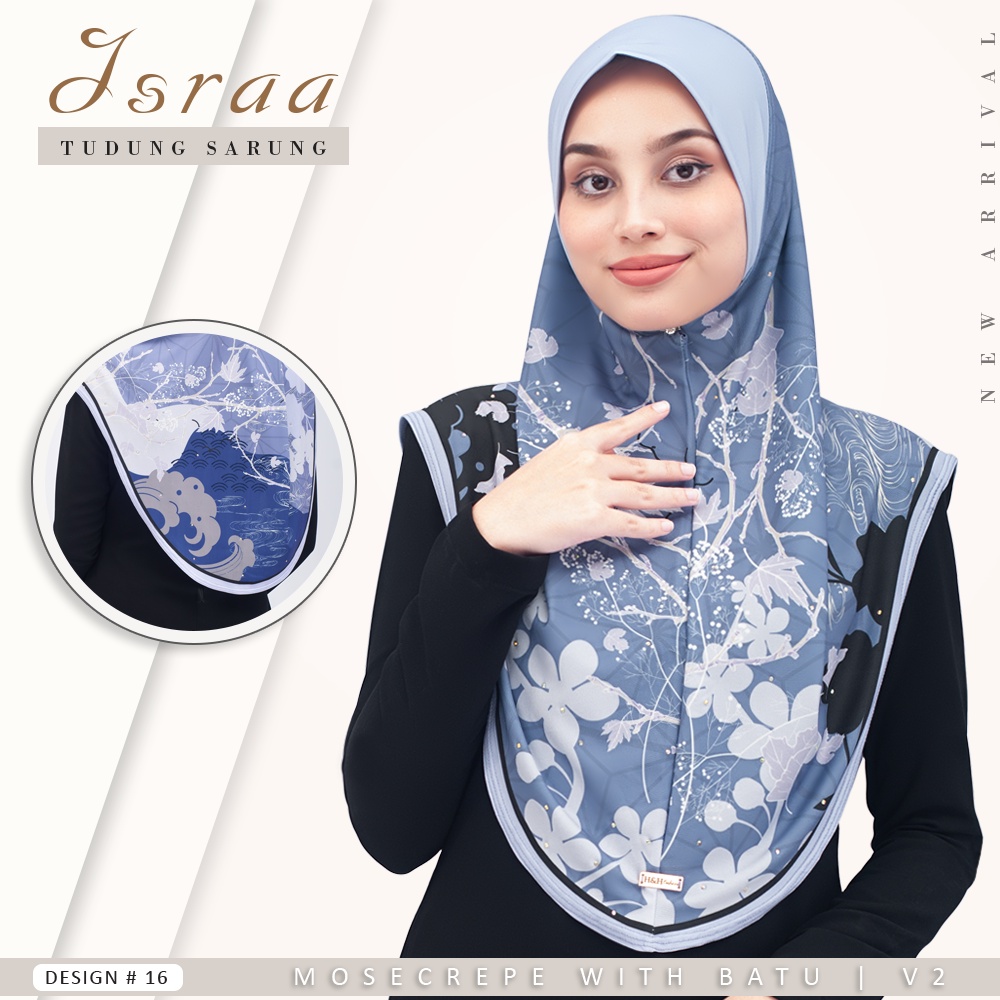 🔥 Hot Arrival 🔥 ISRAA Tudung Sarung Mosecrepe Printed with Batu by Zoe Collection | Shopee Malaysia