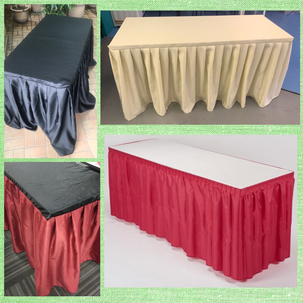 {TMH2089} [SUPERIOR QUALITY] FULL COVER - Alas Meja Banquet / Skirting ...