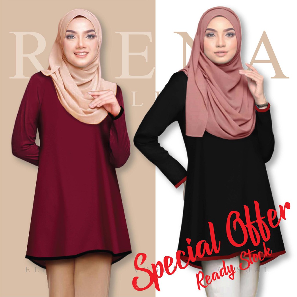 🔥 EXCLUSIVE 🔥 Blouse Muslimah Labuh / IRONLESS / READY STOCK | Shopee ...