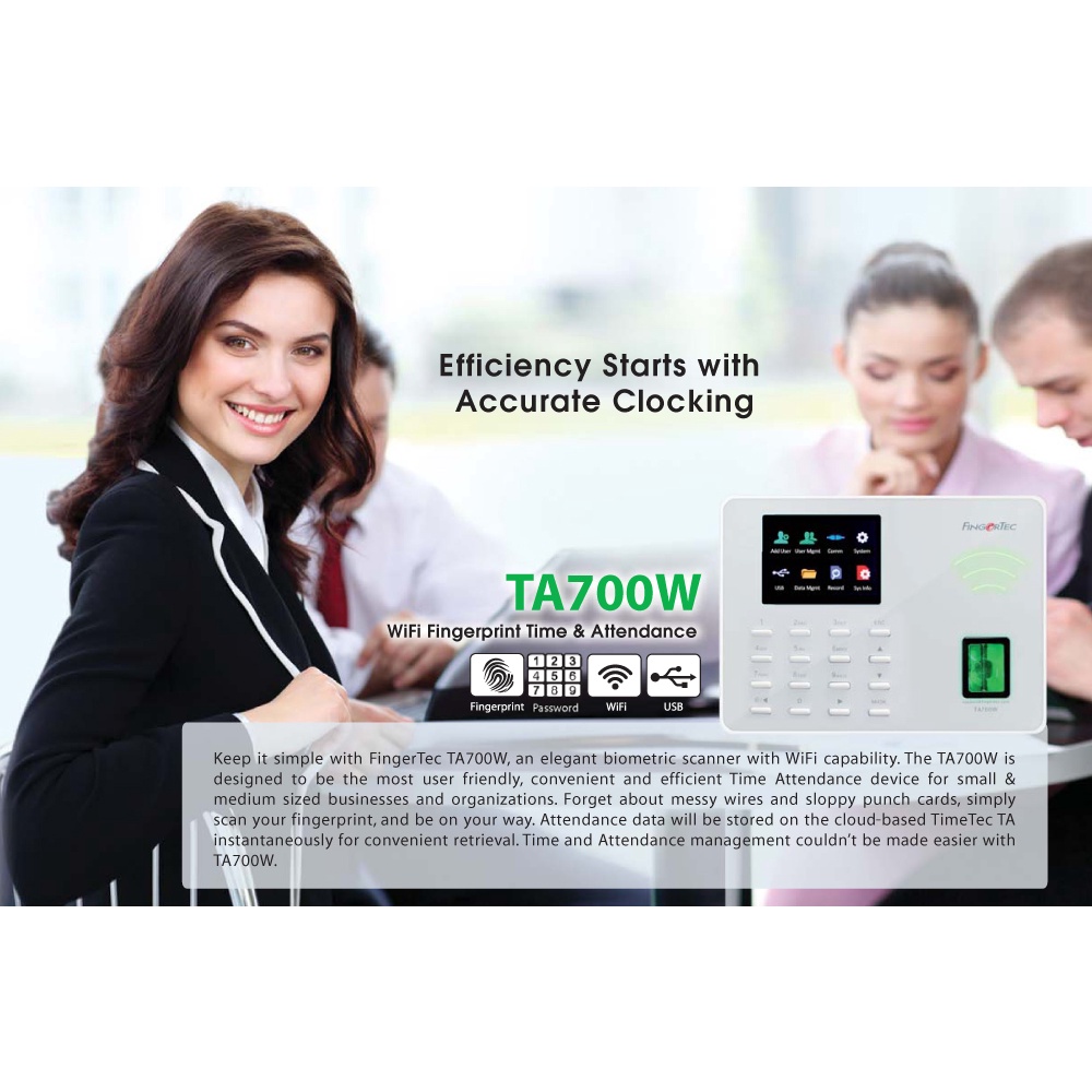 FingerTec TA700W Fingerprint Time Attendance System | Shopee Malaysia