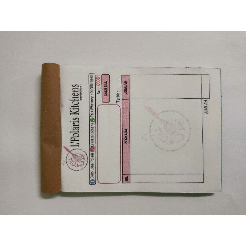 Custome Made Bill Book (Buku Resit/Resit/ Bill Book (2 biji) saiz (a6 ...