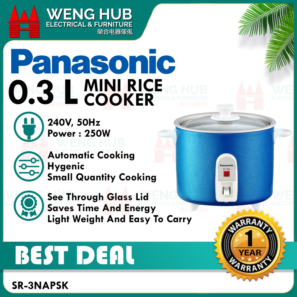 Panasonic 0.3L Rice Cooker SR-3NAPSK | Shopee Malaysia