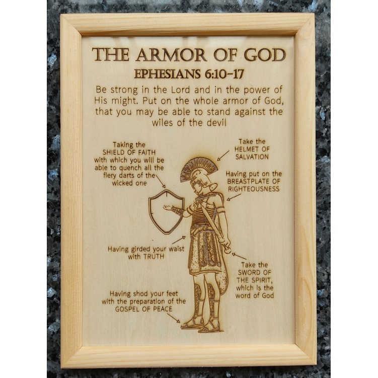 Armor of God Frame Wood Christian Christmas Gift Birthday Decor Wall ...