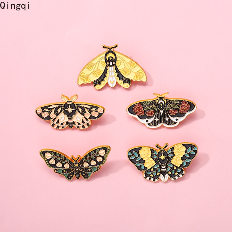 Cute Colorful Moth Enamel Pin Exquisite Flower Butterfly Brooch Badges ...