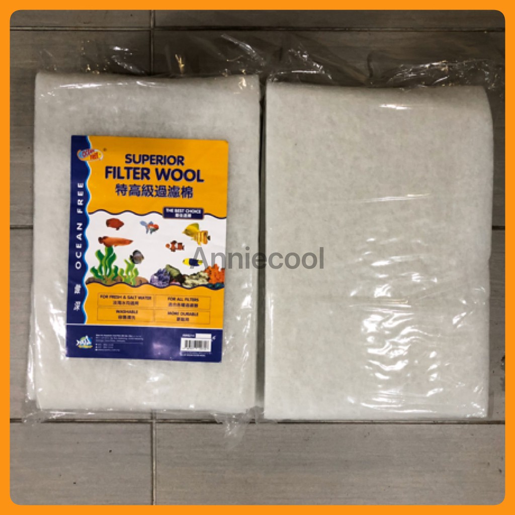 OCEAN FREE SUPERIOR FILTER WOOL (12" X 18") AQUARIUM WHITE SPONGE ...