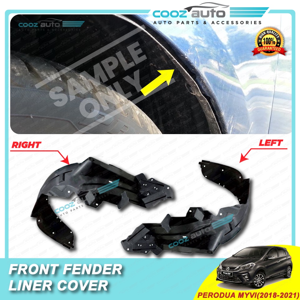 Perodua Myvi 2018 - 2024 Fender Cover Inner Fender Liner Daun Pisang ...