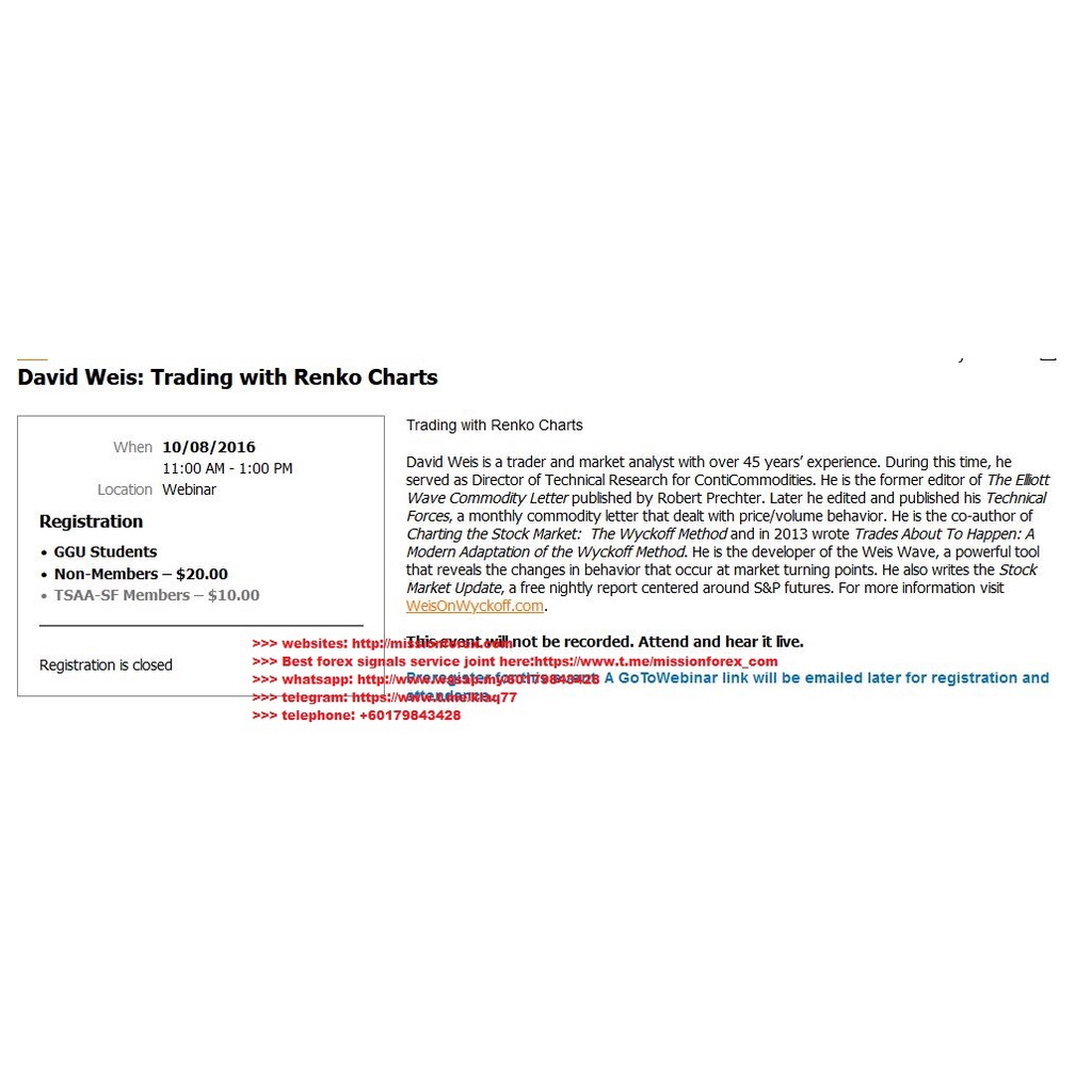 David Weis - Weis on Wyckoff Renko Charts (Total size: 318.8 MB ...