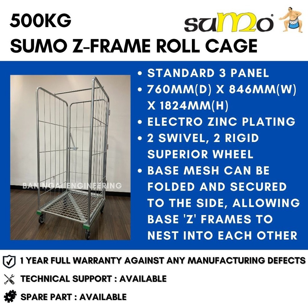 SUMO 500kg Z-Frame Standard 3 Panel Roll Cage Roll Container Logistics ...
