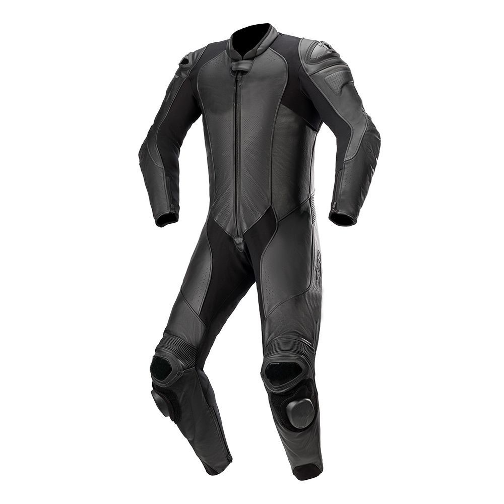 Full black Color One piece Motorbike Leather Racing suit | Shopee Malaysia