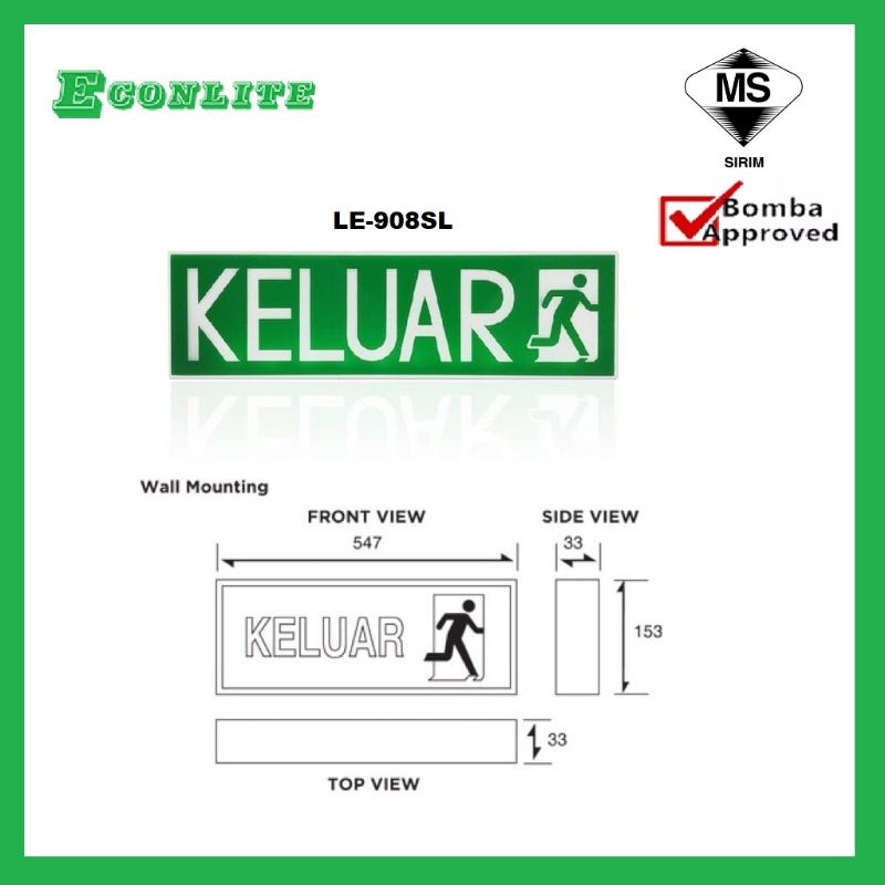 Econlite LE-908SL KELUAR SIGN LE908SL | Shopee Malaysia