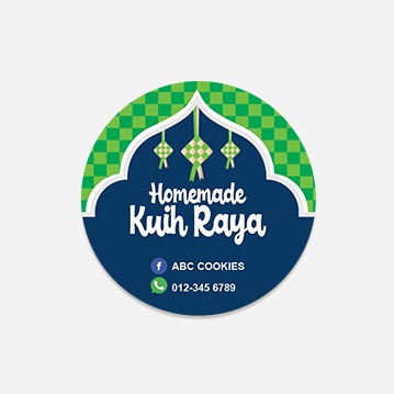 STICKER KUIH RAYA, STICKER GIFT RAYA, STICKER DOORGIFT RAYA, SELAMAT ...