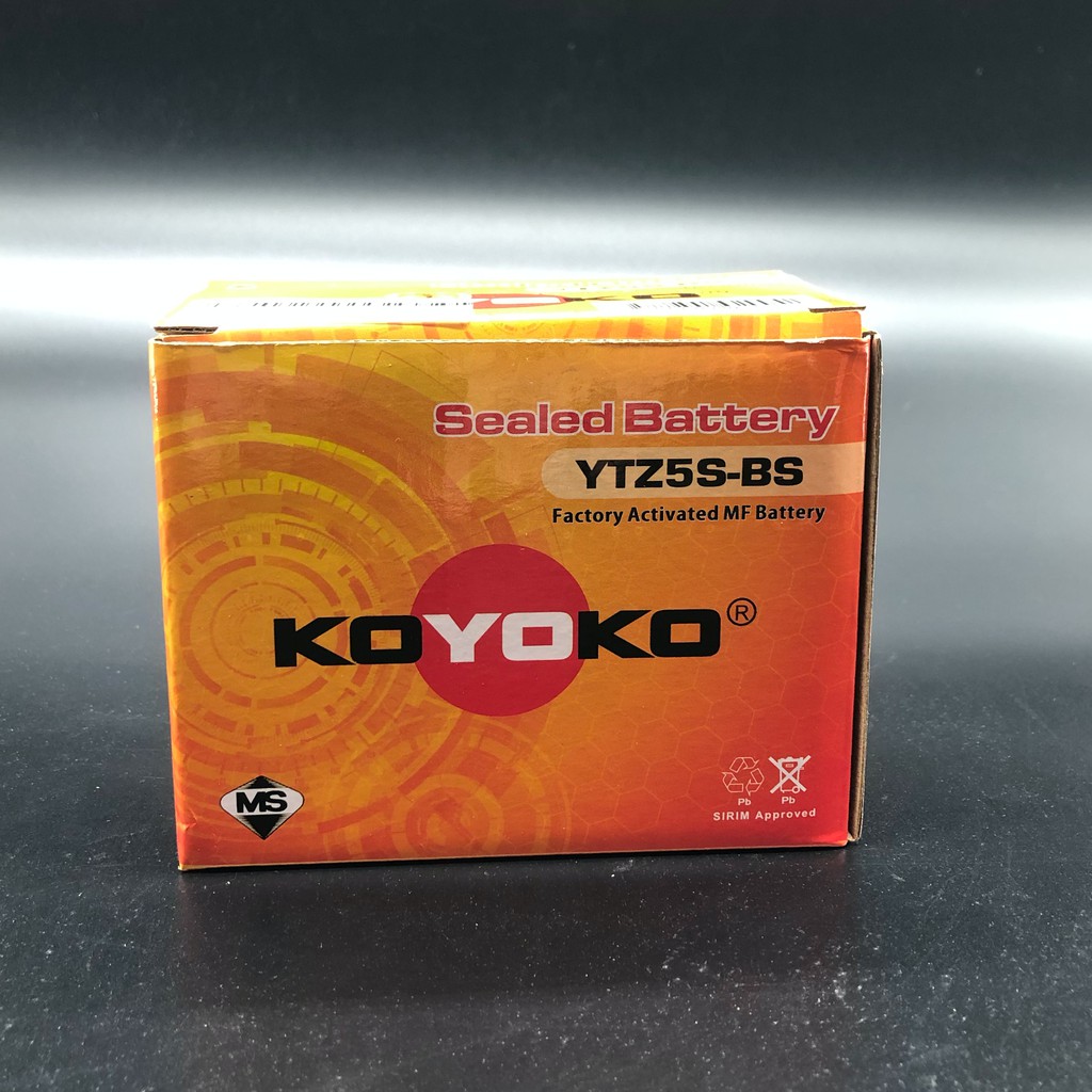 KOYOKO SEALED BATTERY YTZ5S-BS YTZ5S 12V4.5AH/10HR 100% ORIGINAL BATERI ...