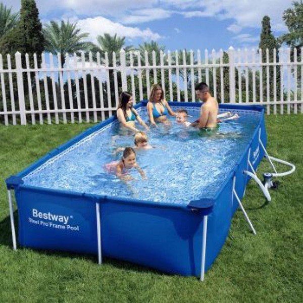 BESTWAY 4 Meter Rectangular Frame Large Pool Metal Swimming Frame Kolam ...