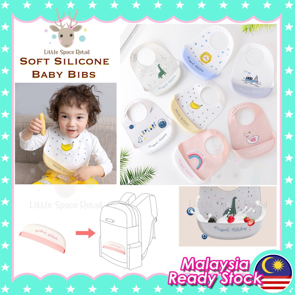 Baby GearBaby Bib silicone soft bibs / waterproof cute Feeding Kid bid ...