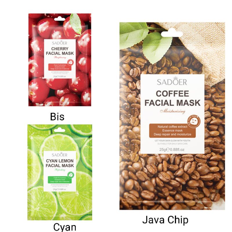 BORONG Sadoer Cyan Java Chip Bis Facial Mask Fruit Fruity Muka Fresh Fruit Extract Essence 25g ...