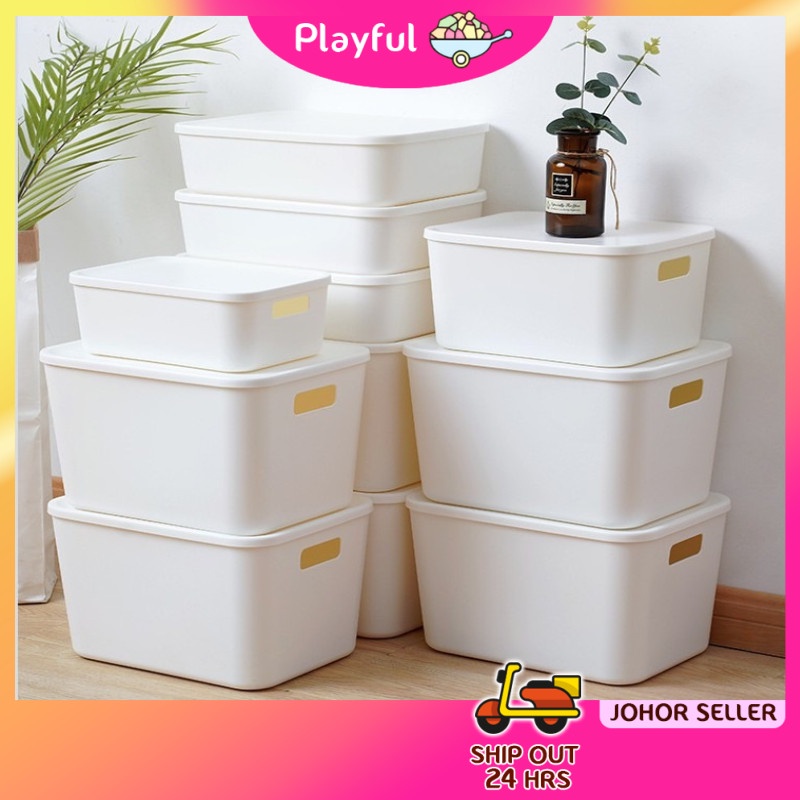 【PLAYFUL】Storage Box Organizer Basket Lid Storage Organizer Document ...
