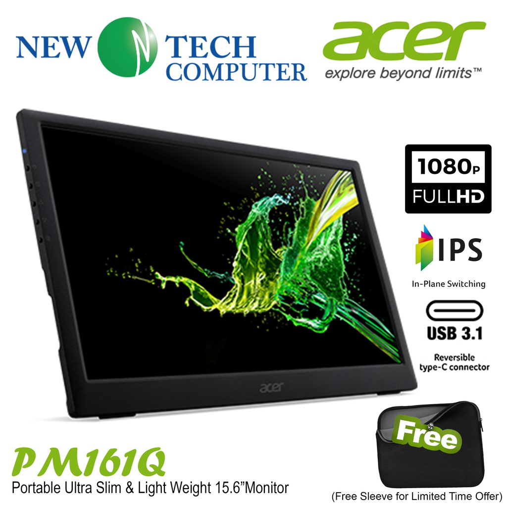 Acer PM161Q 15.6 Portable Ultra-Slim & Light Weight Monitor | Shopee ...