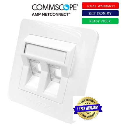 Commscope AMP Genuine 2 port angle type faceplate with shutter ...