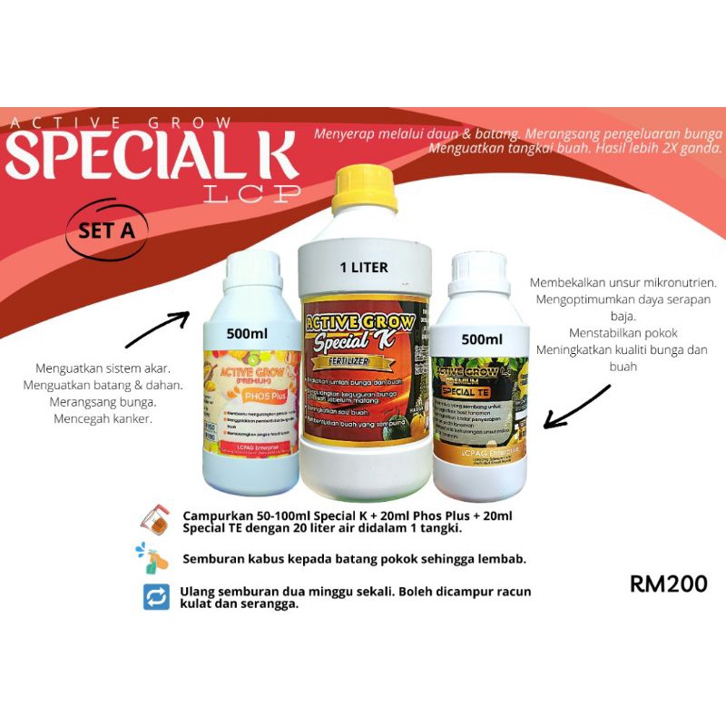 SET FOLIAR RANGSANG BUNGA/CEGAH KANKER SPECIAL K LCP | Shopee Malaysia