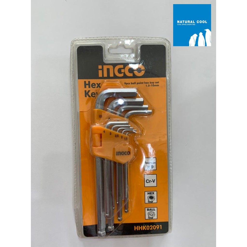 INGCO BALL POINT HEX KEY Allen key(9PCS/SET) - HHK02091 | Shopee Malaysia