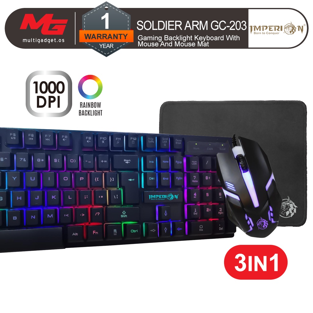 Imperion Soldier Arm GC - 203 Gaming Keyboard Combo | Shopee Malaysia