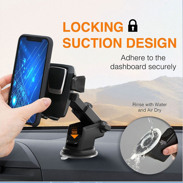 Universal 360° Long Neck Car Mount Phone Holder Mobile Phone Stand with Silicon Sucker (With ...