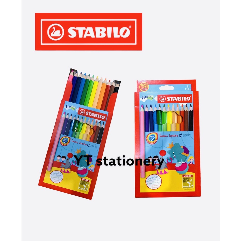 STABILO JUMBO COLOUR PENCIL 12S / 12L / 18L / 24L [1873J] (READY STOCK ...