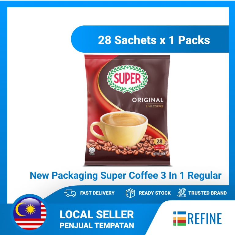 New Packaging Super Coffee 3 in 1 Regular (25 Sachets x 1 Packs ...