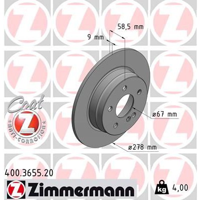 Mercedes Zimmermann Rear Brake Disc 2044230512 W204 C180 Kompressor ...