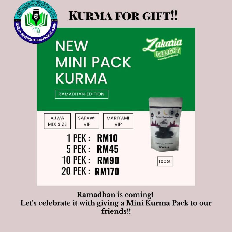 Ramadan Kurma Ajwa Mini Pack 100g | Shopee Malaysia