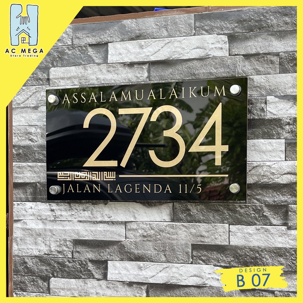 house number | nombor rumah | sign plate acrylic | number rumah | plate ...