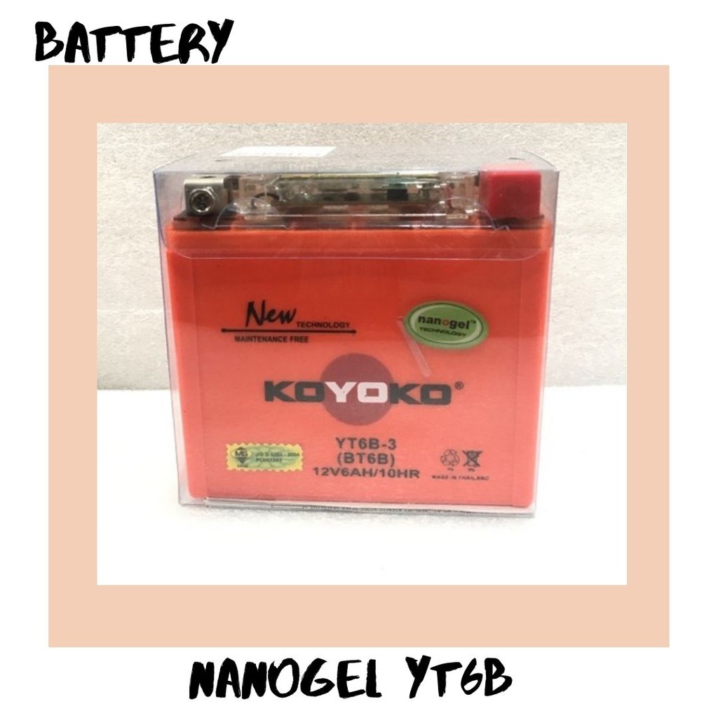 KOYOKO NANOGEL YT6B BATERY | Shopee Malaysia