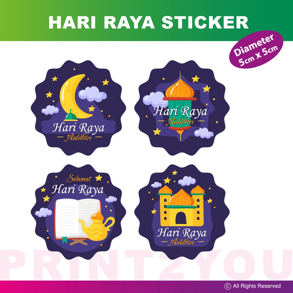 [100PCS] Hari Raya Stickers, Mirrorkote Sticker | Shopee Malaysia