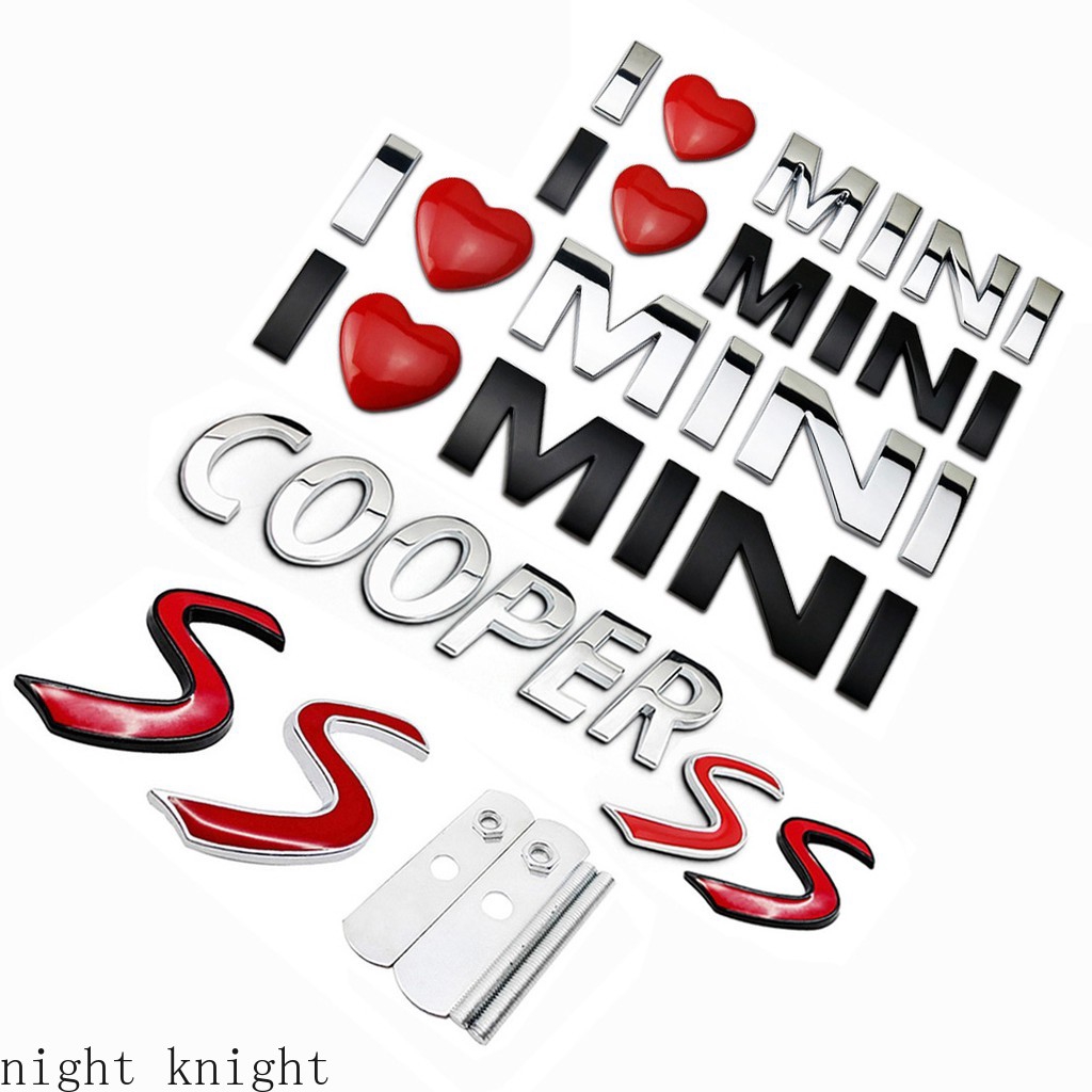 Night knight Modified Letter I Love MINI Cooper S 3D Metal Car Body ...