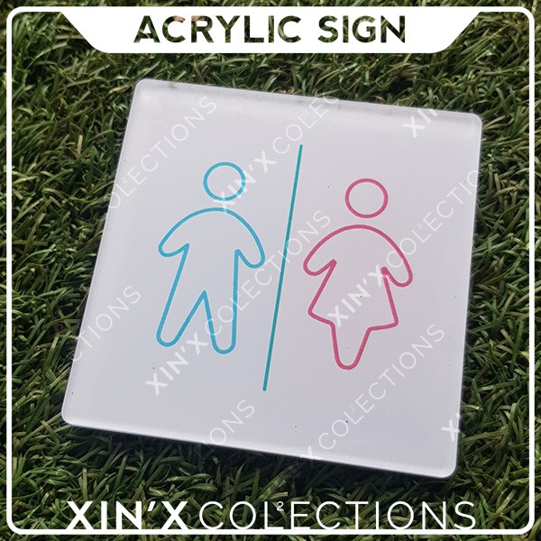 Toilet Tandas WC Washroom Sign Papan Tanda Acrylic Signboard Signage ...