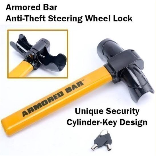 Soluna Car Steering Wheel Lock Steering Wheel Lock MODEL T ARMORED BAR ...