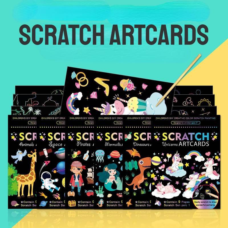 Kids Scratch Cards - Children Day Gifts Scratch Painting Kindergarten ...