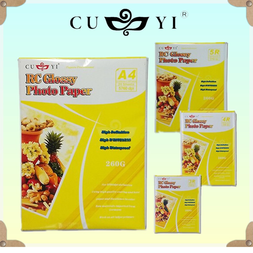 Cuyi RC Glossy Photo Paper(A4/5R/4R/3R)260gsm | Shopee Malaysia