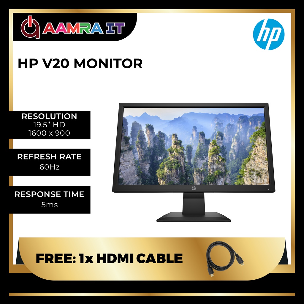 HP V20 HD MONITOR 19.5'' HDMI+VGA(TN) | Shopee Malaysia