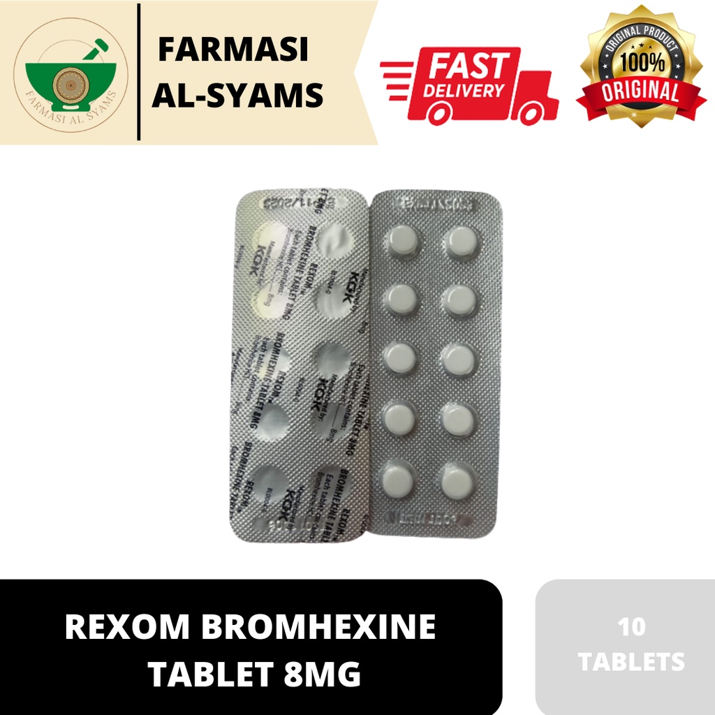 KCK REXOM BROMHEXINE TABLET 8MG 10'S untuk cair kahak & batuk) | Shopee ...