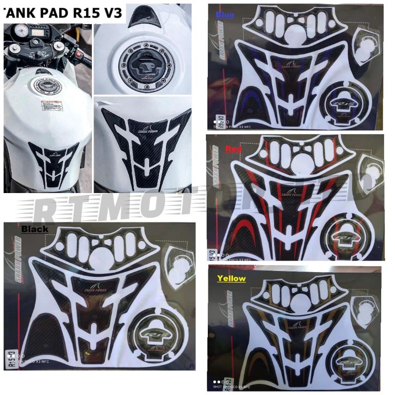 YAMAHA R15 V3 FUEL TANK PAD CARBON R15-V3 TANGKI MINYAK BODY STICKER ...
