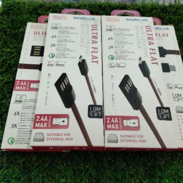 Ultra Flat Micro Usb Cable 2.4A (READYSTOCK) | Shopee Malaysia