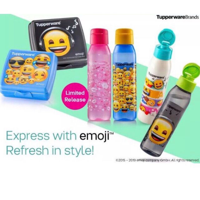 Tupperware Emoji Bottle & Sandwich Keeper Set | Shopee Malaysia
