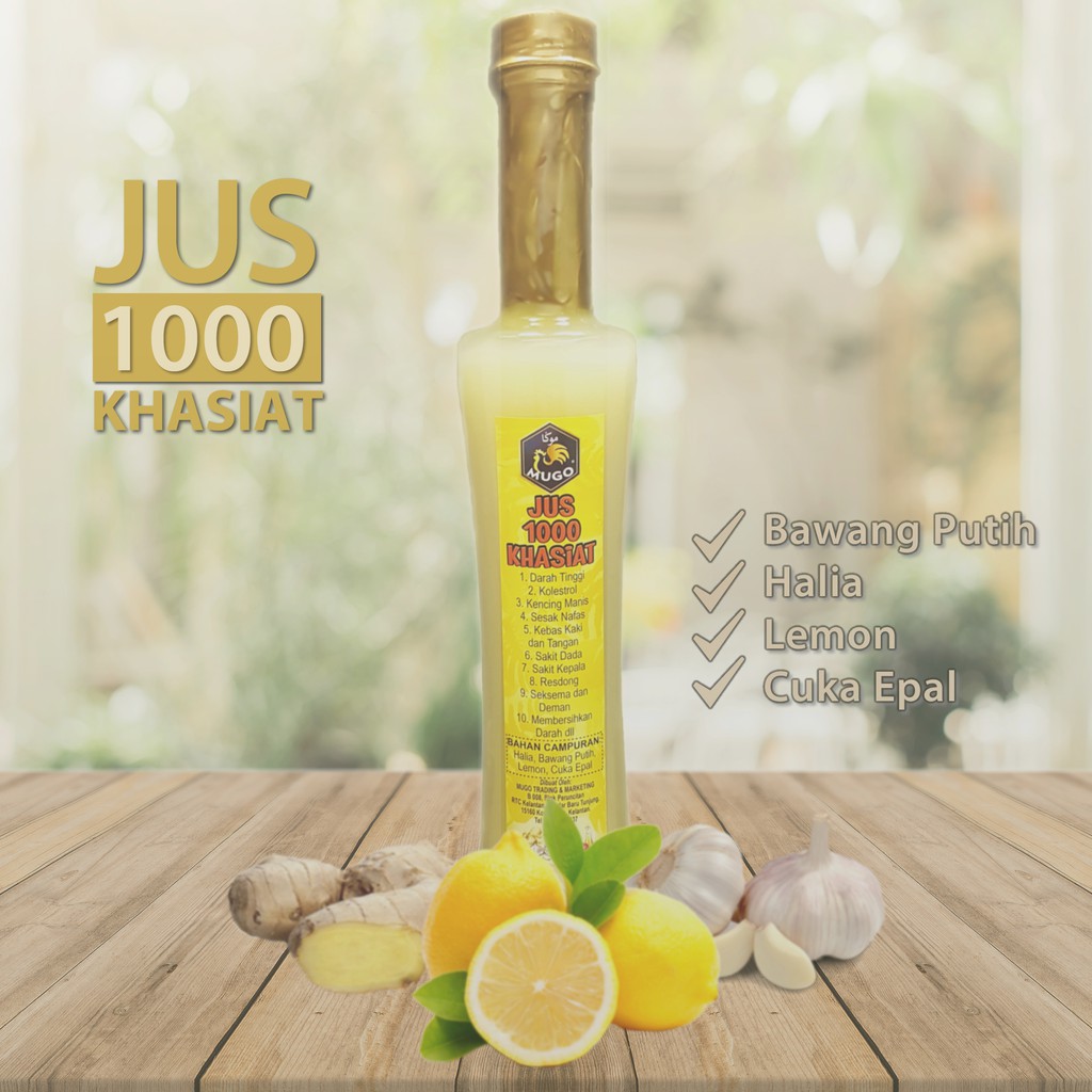 Jus 1000 Khasiat 100% Natural Minuman Garlic Halia Ginger Lemon & Cuka ...