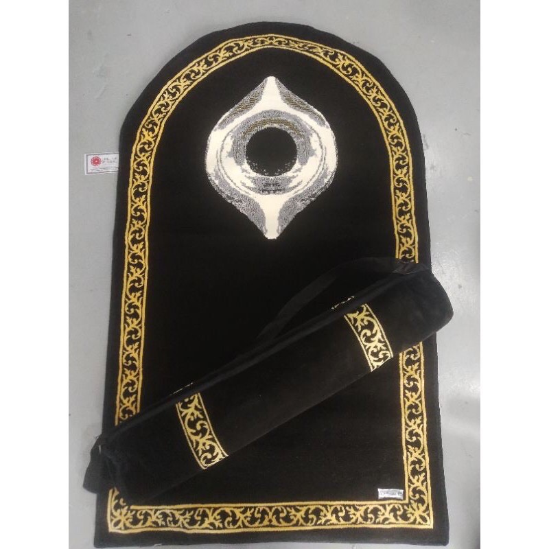 Sejadah Hajarul Aswad Round Black Stone Prayer Mat Raudah Nusuki Minwal ...